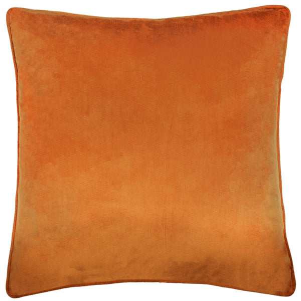 Garda Orange Corduroy Piped Feather Filled Cushion | Brick Cushions ...