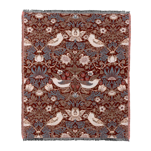 Strawberry Thief Red Jacquard Throw | Berry Throws | Morris & Co – Riva ...